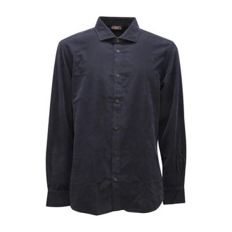 PESERICO Camicia Velluto Velvet Shirt E - - Shirts - Herren - Blau - XL