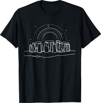 Jimbeels Einzeilige Kunstzeichnung Stonehenge T-Shirt