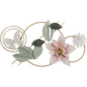 Beliani Wandobjekt Blume THORIUM Metall 44 cm Bunt