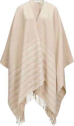 PESERICO Femme, Vestes, Beige, Taille: ONE Size Cape en laine vierge et cachemire
