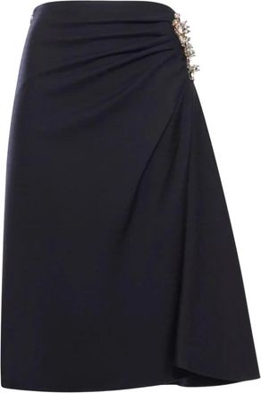 Dries Van Noten Femme, Jupes, Bleu, Taille: 42 FR Embellished Draped Waist Maxi Skirt