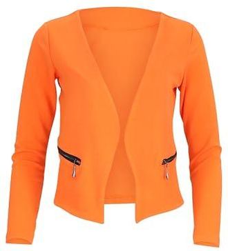 Malito more than fashion Malito - Blazer pour femme &agrave; manches longues - Blazer en jersey uni - Veste courte basique - Sweatblazer avec fermeture &eacute;clair - Poche - Sakko taill&eacute; 