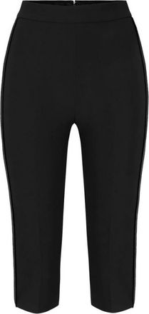 Elisabetta Franchi Femme, Pantalons, Noir, Taille: 38 FR Pantalon en cr&ecirc;pe l&eacute;ger et satin