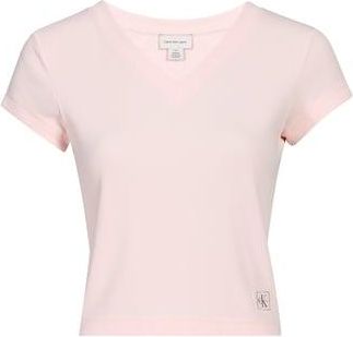 Calvin Klein T-shirt col V en coton m&eacute;lang&eacute;