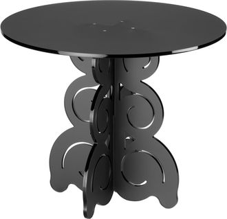 Emporium Living Baricco Beistelltisch aus satiniertem Acryl, Rauchgrau, 50 x 41 cm, hergestellt in Italien