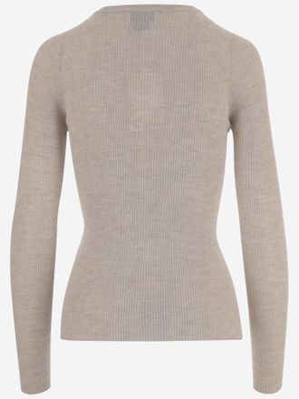 SA SU PHI Womens Cashmere And Silk Knit Beige Knitwear Sweater