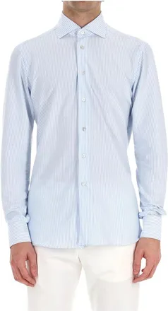 Borriello Homme, Chemises, Bleu, Taille: L Chemise stretch &agrave; baleines sur mesure