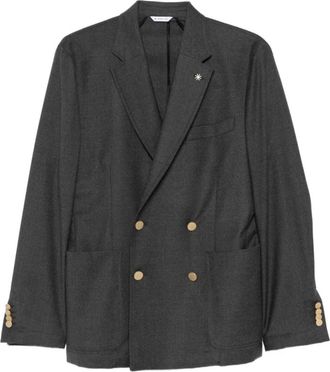 Manuel Ritz Homme, Costumes, Gris, Taille: 2XL Blazer crois&eacute;