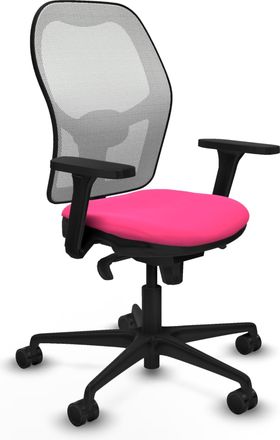 Piqueras y Crespo Schreibtischstuhl mit Rollen, Rosa, mit 3D-Armlehnen, h&ouml;henverstellbare Lendenwirbelst&uuml;tze, ausgestattet mit 5 Positionen und injiziertem Schaumstoff,