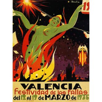 Wee Blue Coo Advert Exhibition Festival Flaws Valencia Green Lady Spain Art Print Poster Wall Decor Kunstdruck Poster Wand-Dekor-12X16 Zoll