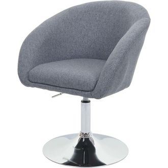 Hhg Chaise de salle à manger 247 pivotant réglable en hauteur, tissu gris-foncé