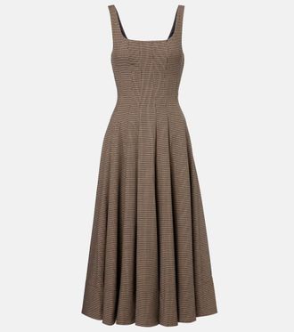 Staud Robe midi Wells à carreaux
