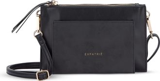 Expatrié Umhängetasche Damen Schwarz - Isabelle - Elegante Clutch und Crossbody Bag mit abnehmbarem Schultergurt - Flache und Kleine Handtasche für Hochzeit & 