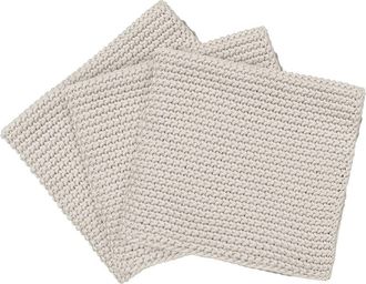 Blomus Spültücher 3er Set Wipe Perla, Küchenhandtuch, Abtrockentuch, Baumwolle, Moonbeam, 25 x 25 cm, 64233