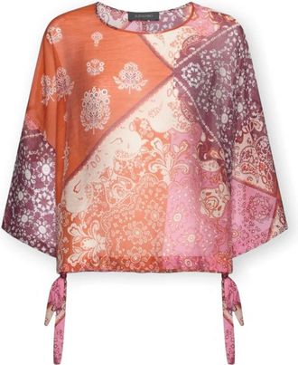 Elena Miro Femme, Blouses et Chemises, Multicolore, Taille: 46 FR Chemisier Imprim&eacute; M&eacute;lange Lyocell