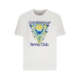 Casablanca Homme, Tops, Blanc, Taille: S Tennis Club Icon T-Shirt