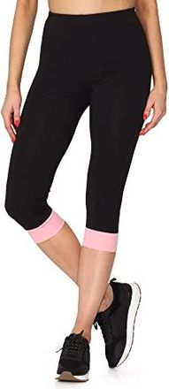 Merry Style Leggings Femme MS10-379 (Noir/Apricot, XL)