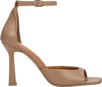Estro & Luminara Femme, Chaussures, Beige, Taille: 36 EU Sandales &agrave; Talons Chatons en Cuir