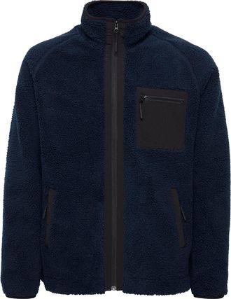 Indicode IDTrodie Herren Sweatjacke Cardigan Jacke Mit Teddy-Futter mit hochabschließendem Kragen aus angenehm weichem Teddy-Material, Größe:XL, Farbe:Navy (40