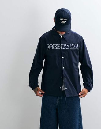 Icecream College-Applikation Coach-Jacke in Marineblau