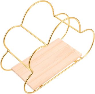 BESPORTBLE ARTSEWPLY Wolkenf&ouml;rmiges Wandregal aus Holz und Eisen Goldfarben Gro&szlig;es Schwebendes Regalbrett f&uuml;r Schlafzimmer Wohnzimmer Rostbest&auml;ndig Vielseitig zu