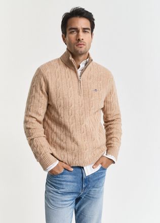 GANT Herren Lambswool Zopfstrick Troyer (XXXL) KHAKI MELANGE