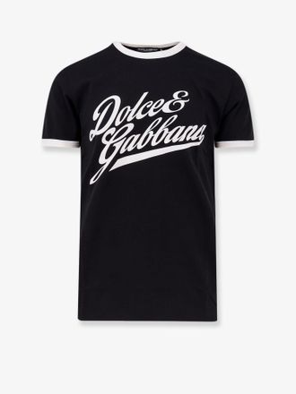 Dolce & Gabbana Cotton t-shirt with flocked logo print - DOLCE & GABBANA - gender_Man
