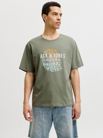 Jack & Jones Rundhalsshirt JACK & JONES JJGRADIENT PRINT TEE SS CREW NECK, Herren, Gr. XS, gr&uuml;n (vetiver), Jersey, Obermaterial: 100% Baumwolle, bedruckt, regular 