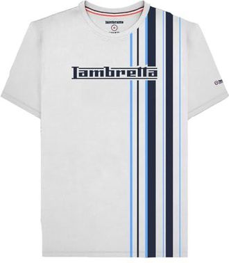 Lambretta T-shirts rétro avec logo à rayures pour homme, blanc, L