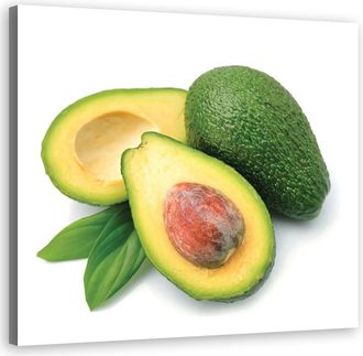 Feeby Leinwandbild Avocados Natur Essen 30x30 cm Bild Kunstdruck Fr&uuml;chte Stilleben Gr&uuml;n