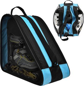 Generic Rollschuh-Tasche, ideal für Rollschuhe, Schlittschuhe, Rollerblade, Eishockeyschlittschuhe, Schlittschuhtasche für Kinder und Erwachsene, Hellblau