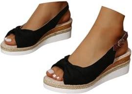 Generic Sandales d&eacute;t&eacute; pour femme avec bretelles larges et talon compens&eacute; pour les f&ecirc;tes de plage, tenues d&eacute;contract&eacute;es, soutien de la vo&ucirc;te plantaire, l&eacute;g&egrave;res