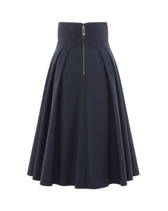 Elisabetta Franchi Pleated Taffeta Skirt - Blue