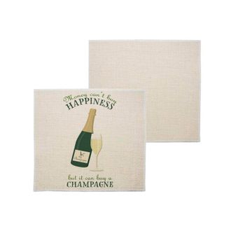 Fabulous Money Cant Buy Happiness Luxury Untersetzer aus Leinen, Champagner, 1 St&uuml;ck (100 x 100 mm)