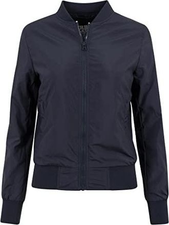 Urban Classics Veste Bomber Légère pour Femme avec Empiècement Gaufré sur les côtés, Poches Zippées à lavant, 100% Polyester, Navy, Taille XS