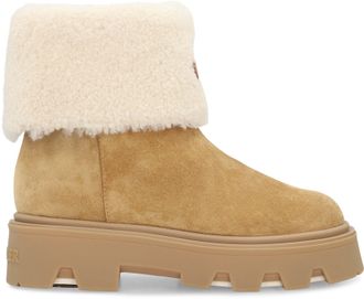 Moncler Womens Ankle Boots Brown Montonesuede