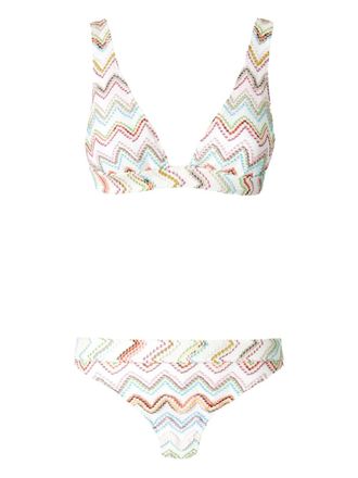 Missoni Bikini mit Zickzackmuster - Wei&szlig;