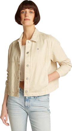 Tommy Jeans Damen Tjw Essential Cotton Gmd Jacket Dw0dw20230 Andere, Beige (Newsprint), S EU