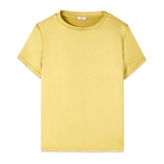 Oltre Kurzarm-Satinbluse - - Blouses & Shirts - Damen - Gelb - XS