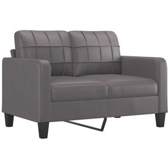 vidaXL 2-Sitzer-Sofa Grau 120 cm Kunstleder - Vidaxl