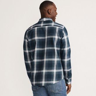 Lands End Karo-Hemd aus Baumwoll-Twill, Herren, Größe:48-50 regular, Blau, Baumwolle, by Lands End