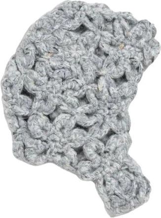 Ganni unisex, Accessoires, Gris, Taille: ONE Size Alpaca Crochet Bonnet