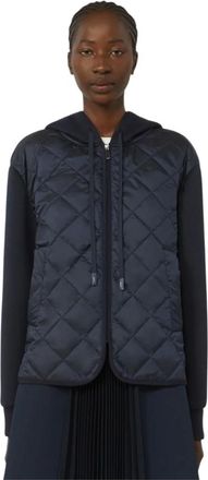 Max Mara Femme, Vestes, Bleu, Taille: 36 FR Edito Hooded Jacket