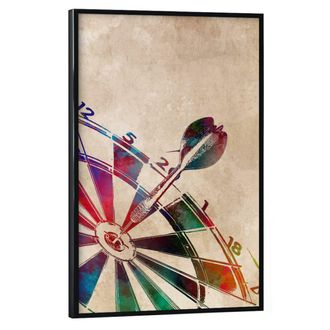 artboxONE Poster mit schwarzem Rahmen 60x40 cm Sport Dart Sport Art - Bild Dart aim Arrow
