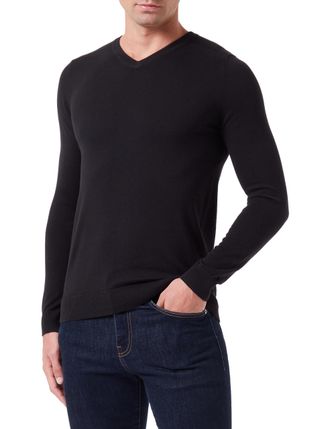 Selected SELETED HOMME Herren SLHBERG LS Knit V-Neck NOOS Pullover, Black, X-Large