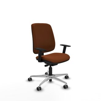 Piqueras y Crespo Alares Schreibtischstuhl, braun, mit 1D-Armlehnen, ausgestattet mit Syncro/Traslack und injiziertem Schaumstoff, Rollen 65 mm, Parkett, Braun