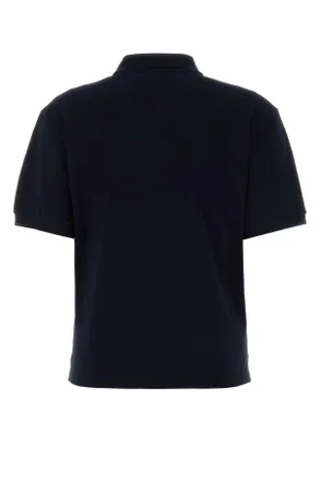 Miu Miu Logo-Embroidered Piquet Polo Shirt - Navy
