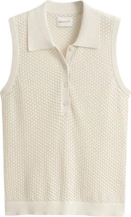 GANT Femme, Tops, Beige, Taille: 38 FR Top en dentelle sans manches