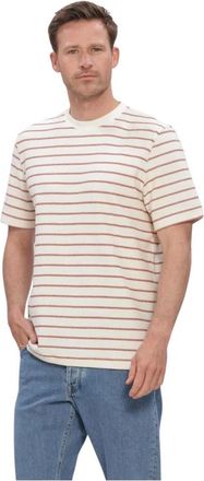 Selected Slhdjango Stripe T-shirt - - Tops - Herren - Beige - XL