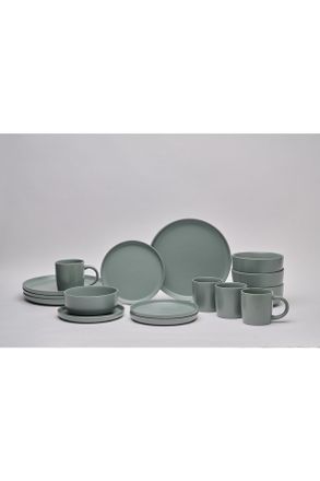 Novel Kombiservice Salerno, Gr&uuml;n, Keramik, 16-teilig, Uni, 410 ml,900 ml, Lfgb, lebensmittelecht, Essen & Trinken, Geschirr, Geschirr-Sets, Kombiservice